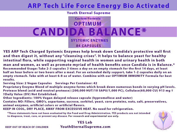 Optimum CANDIDA Balance Systemic Enzymes (84 Vegan Caps) – Y.E.S.