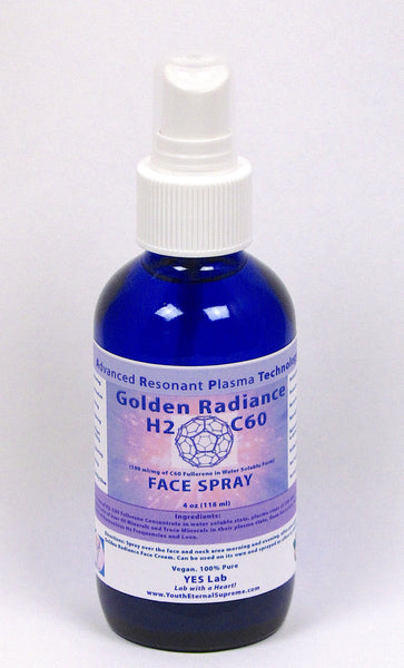 Golden Radiance H2 C60 Fullerene FACE SPRAY 4 oz (118 ml) – Y.E.S.