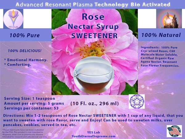 Rose Nectar Syrup SWEETENER (10 Fl oz, 296 ml) – Y.E.S.